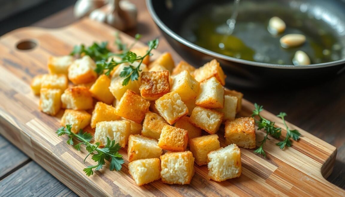 How to Make Croutons in a Pan » MyTastyBuds