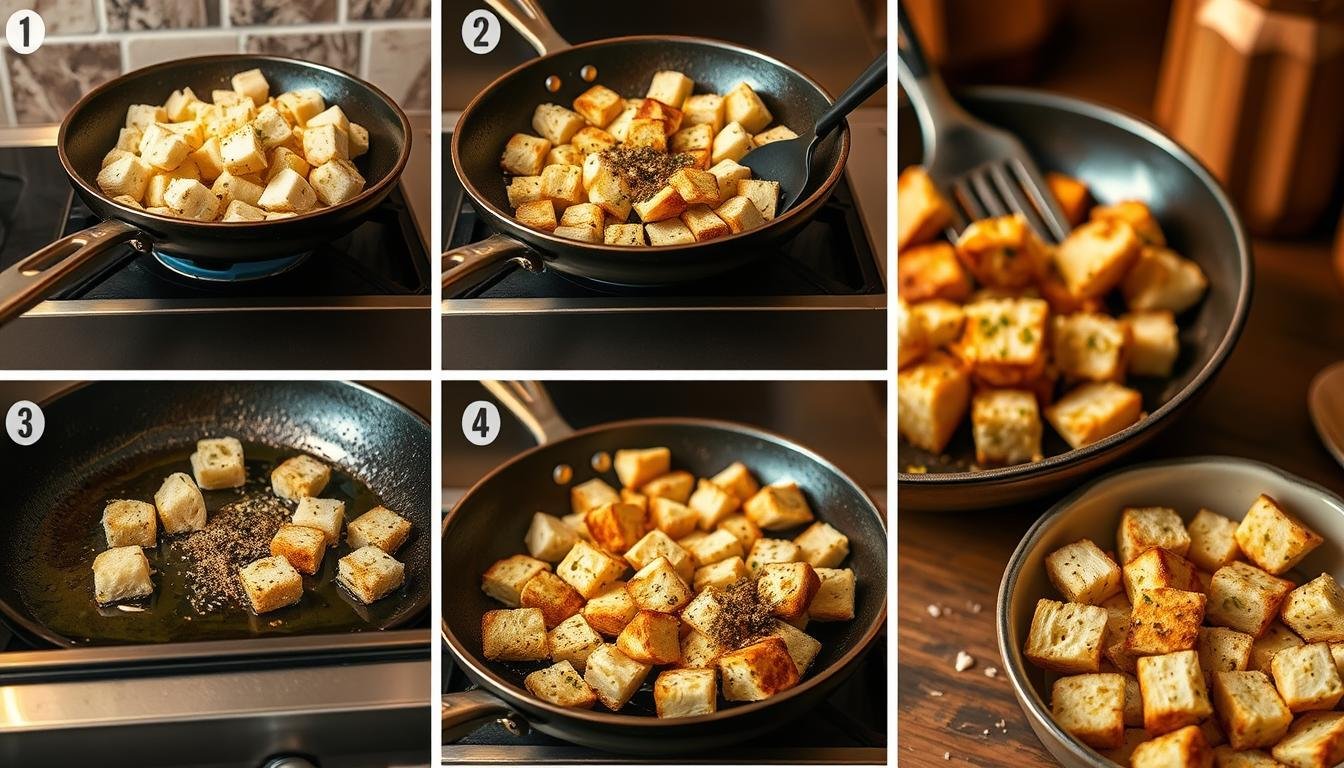 How to Make Croutons in a Pan » MyTastyBuds